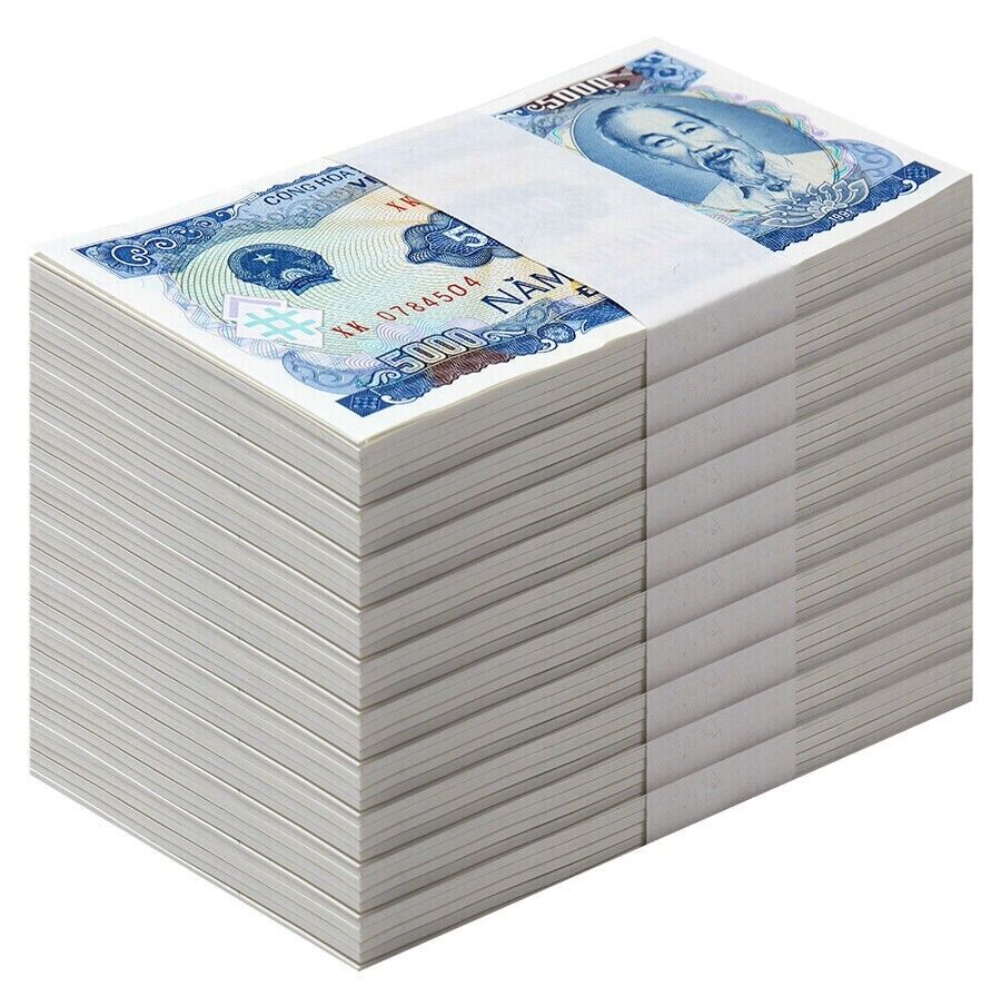1000xVietnamese Dong 5K 5000 Banknote 1991 Vietnam VND Uncirculated UN ...